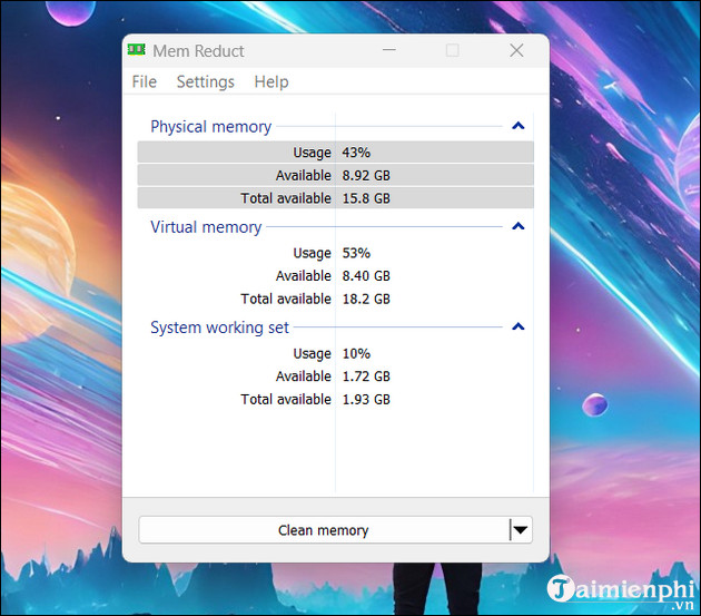 Download Mem Reduct 2025 - Tối ưu bộ nhớ hệ thống nhanh chóng và hiệu