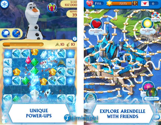 Tải Frozen Free Fall game câu đố cho Android, iPhone -taimienphi.vn