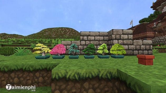 Bonsai Trees Mod, mod trông cây bonsai cho Minecraft -taimienphi.vn