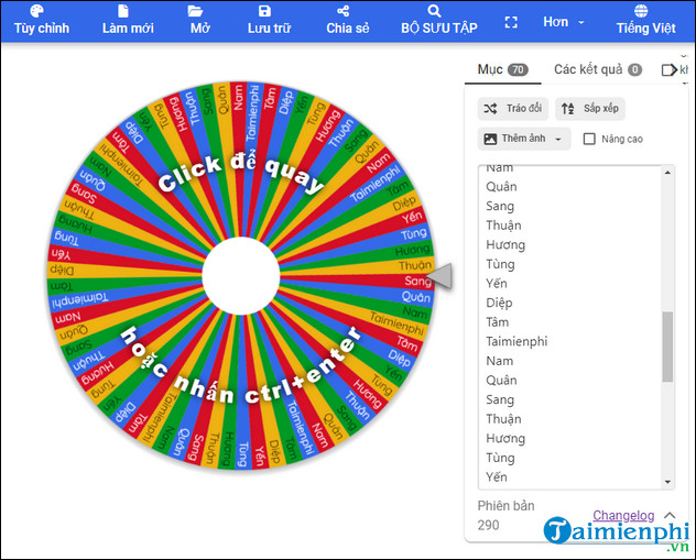 Wheel of Names, website wheelofnames, vòng quay bánh xe chọn tên ngẫu