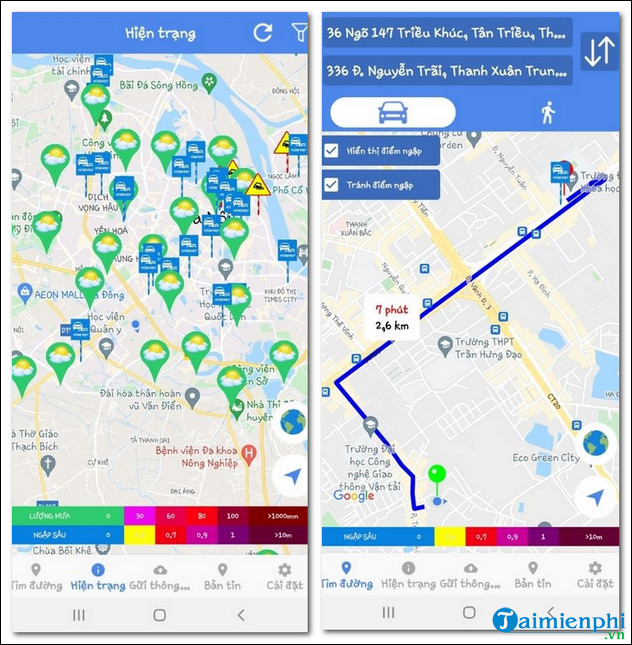 Tải HSDC Maps, Ứng dụng xem bản đồ trời mưa ngập lụt cho Android, iOS