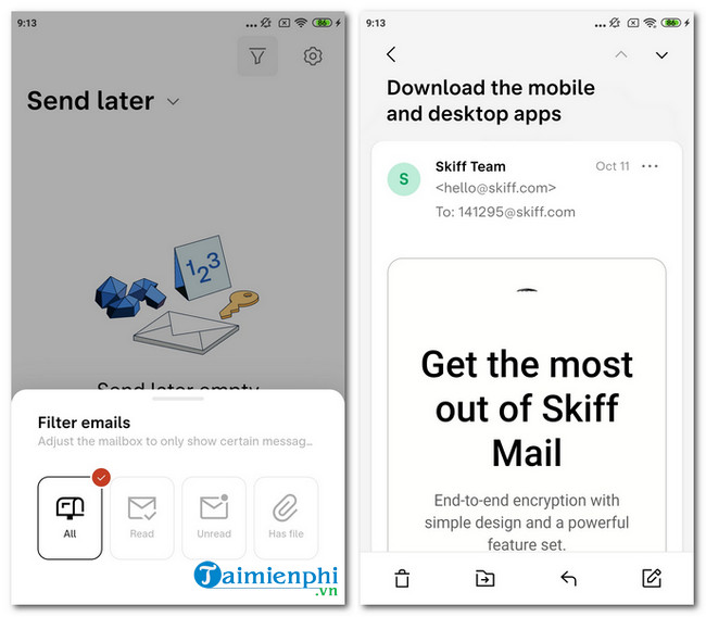 Download Skiff Mail - Bảo mật tài khoản Gmail, Email -taimienphi.vn