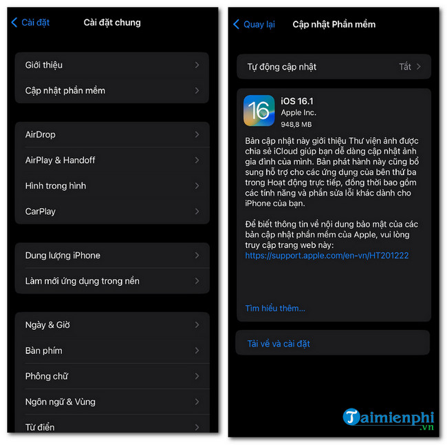 Download iOS 16.1 - Bản cập nhật hệ điều hành iOS mới nhất -taimienphi