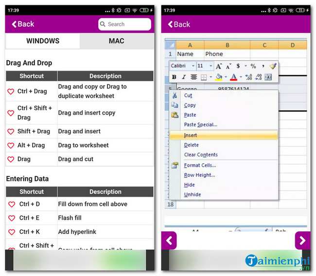 Download Excel formulas and tips Cho Android - Tra cứu hàm Excel và th