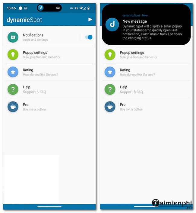 Tải dynamicSpot - Mô phỏng tính năng Dynamic Island trên iPhone 14 cho