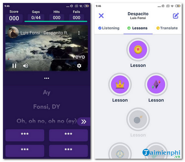 Download Sounter Cho Android - Phần mềm học ngoại ngữ qua bài hát -tai