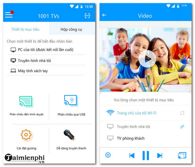 Download 1001 TVs - Ứng dụng truyền tải hình ảnh điện thoại lên màn hì