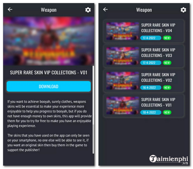 Download Skin Tools VIP FF - Mod Skin Free Fire miễn phí -taimienphi.v