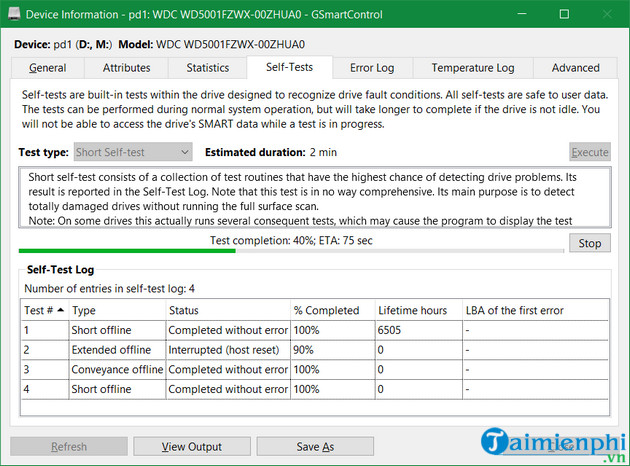 Download GSmartControl, phần mềm kiểm tra sức khỏe ổ cứng -taimienphi.