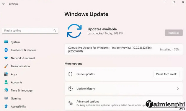 Download Windows 11 build 22622.586 - Bản cập nhật Windows 11 -taimien