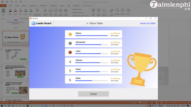 Download ClassPoint, phần mềm tạo câu đố tương tác với PowerPoint -tai