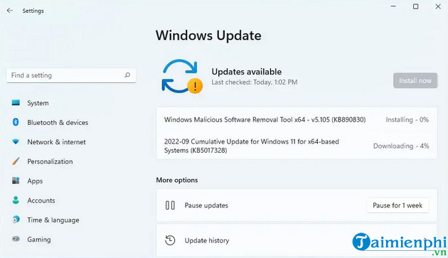 Download Windows 11 KB5017328 - Bản cập nhật Win 11 mới -taimienphi.vn