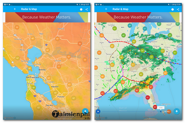 Tải Weather Underground - Ứng dụng dự báo thời tiết chính xác nhất -ta