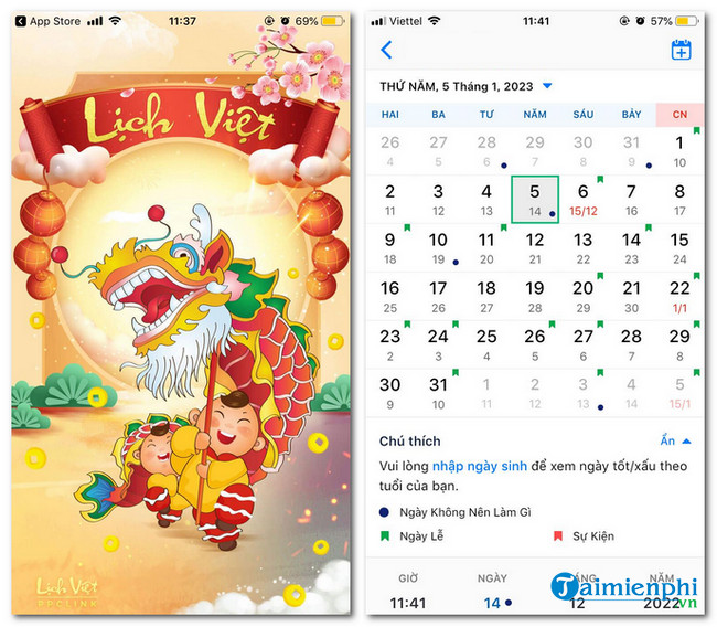 Tải Lịch Vạn Niên 2023 - Xem lịch âm, ngày giờ Hoàng Đạo -taimienphi.v