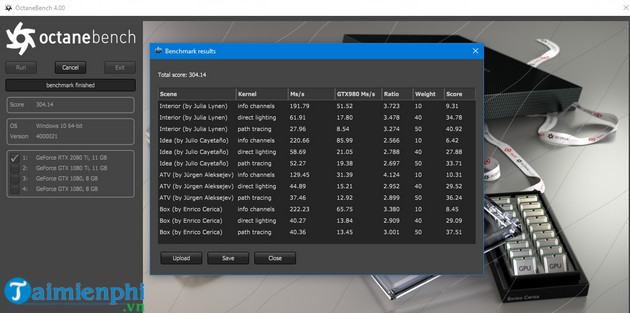 Tải OctaneBench - Kiểm tra card đồ họa nhanh, chuẩn xác -taimienphi.vn