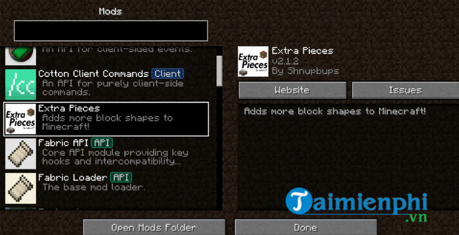 Download Mod Menu 1.14.4 - Mod Minecraft xem danh sách mod đã cài đặt