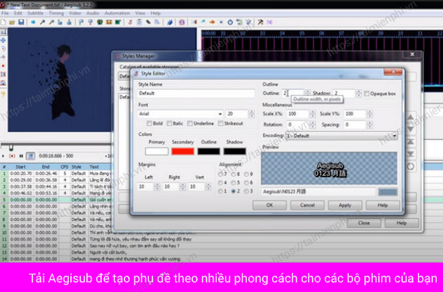 Tải Aegisub - Phần mềm tạo phụ đề cho video, làm sub phim, karaoke -ta