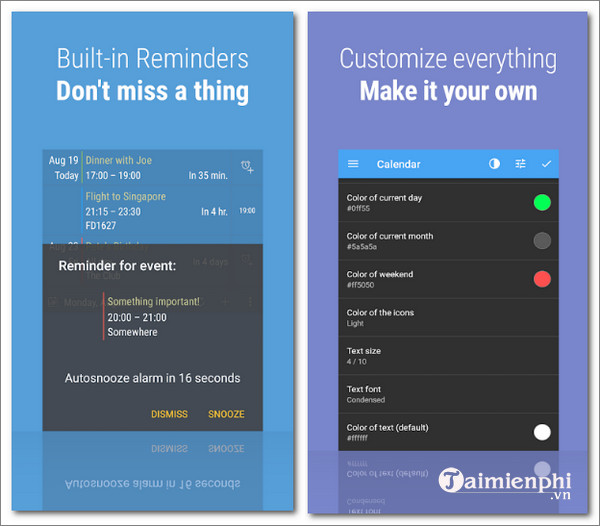 Download Calendar Widget Cho Android - Widget lịch biểu trên điện thoạ