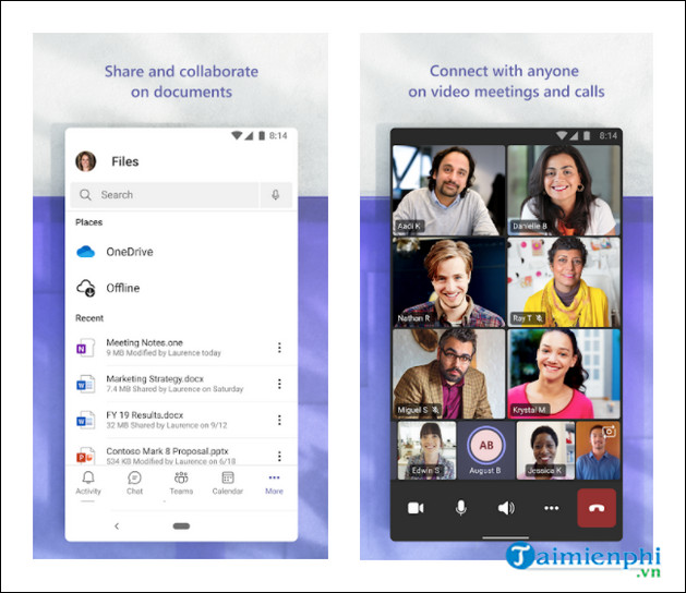 Download Microsoft Teams cho Android 1416/1.0.0.2022223102 - Gọi video