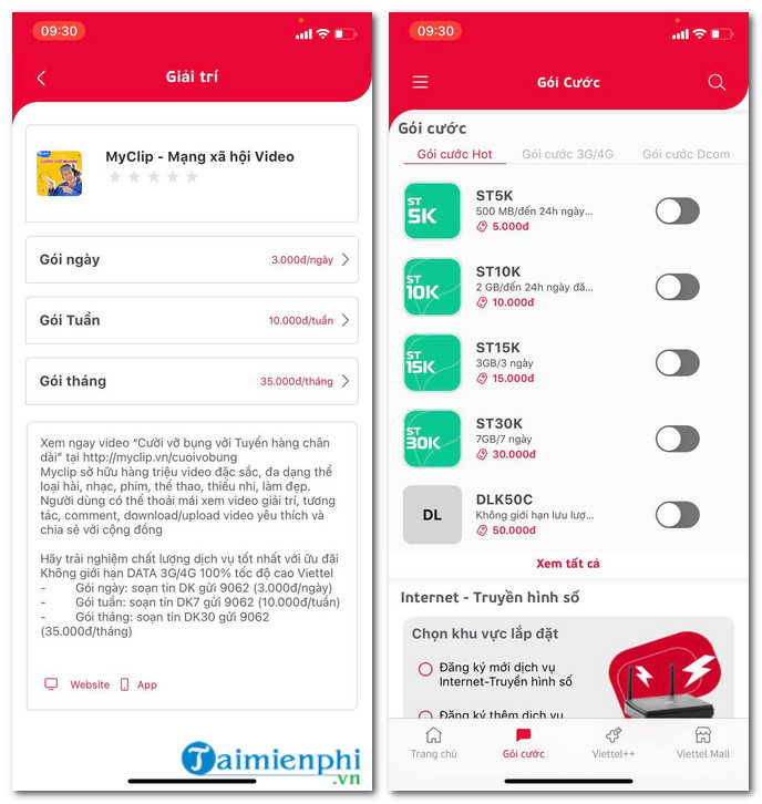 Tải My Viettel cho điện thoại Android, iPhone - Quản lý tài khoản Viet