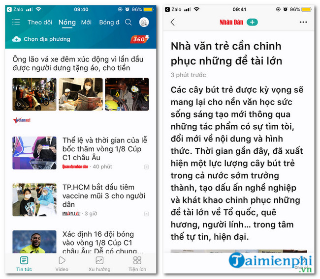 Báo Mới cho Android, iPhone - Ứng dụng đọc báo kiếm tiền, xem video tr