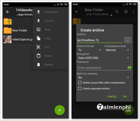 Download File Archiver Cho Android - Nén và giải nén tài liệu -taimien