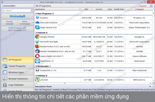 Download Revo Uninstaller Pro - Gỡ bỏ phần mềm, ứng dụng trên máy tính
