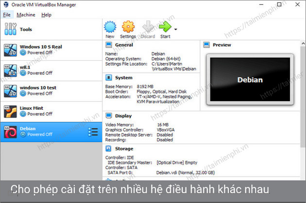 Tải VirtualBox - Download Virtual Box 7.0.8 build 156879, tạo máy ảo