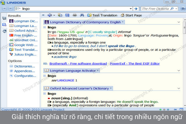 Download Lingoes - Tra từ điển Anh Việt trên máy tính -taimienphi.vn