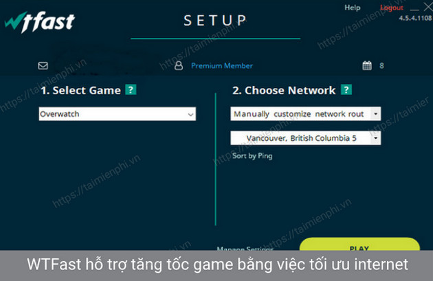 Tải WTFast 4.16.0.1902 - Tối ưu hóa đường truyền Internet, tăng tốc ch