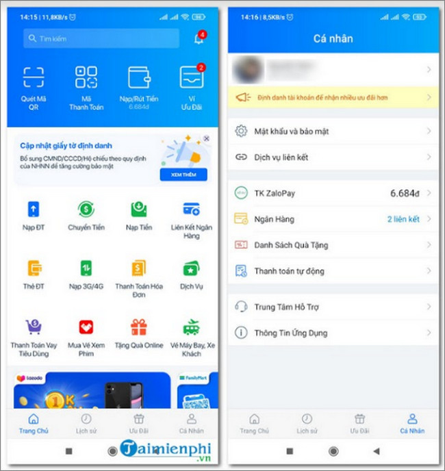 ZaloPay - Zalo Pay, thanh toán tiền điện, nước, internet, truyền hình