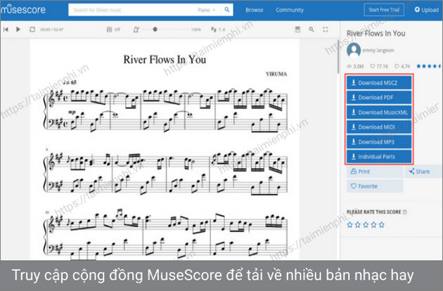 Download MuseScore 4.2.1 - Phần mềm soạn nhạc với nhiều mẫu sẵn có -ta