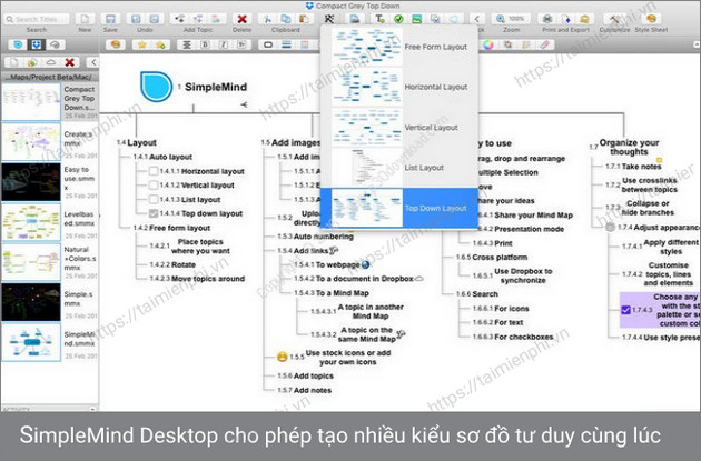Download SimpleMind Desktop 1.6.5 - Phần mềm vẽ sơ đồ tư duy -taimienp