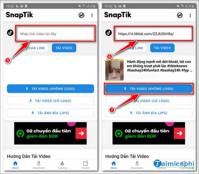 Download SnapTik Tải video TikTok không logo miễn phí trên máy tính, đ