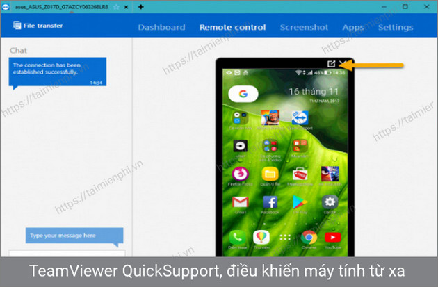TeamViewer QuickSupport cho iPhone, Android, PC, kiểm soát, điều khiển