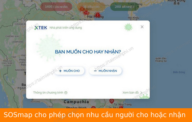 SOSmap - Bản đồ kết nối người cho và nhận nhu yếu phẩm cần thiết -taim