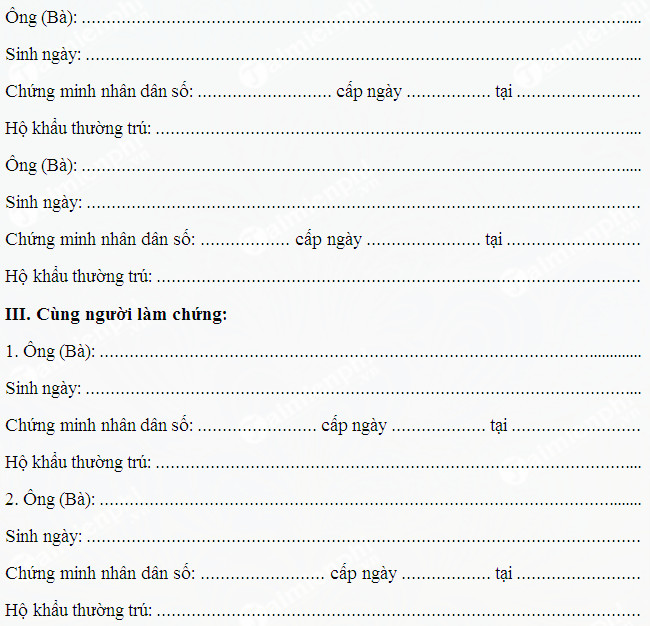 Giấy đặt cọc mua bán nhà, hợp đồng mua bán nhà -taimienphi.vn