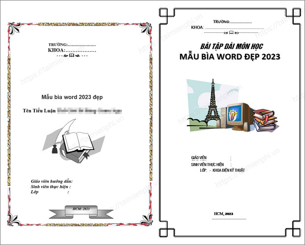 Download Mẫu bìa Word 2023 Luận văn - Đẹp và Đa Dạng Cho Tài Liệu Của
