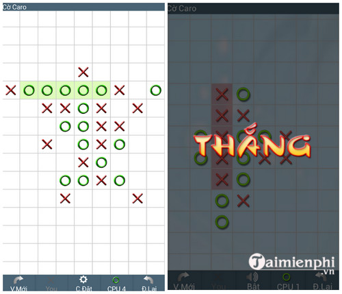 Tải Co Caro, game trí tuệ cho Android, iPhone, game cờ caro -taimienph