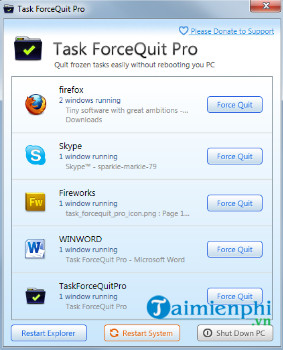 Download Task ForceQuit 2.1 - Giải pháp nhanh chóng để tắt ứng dụng đa