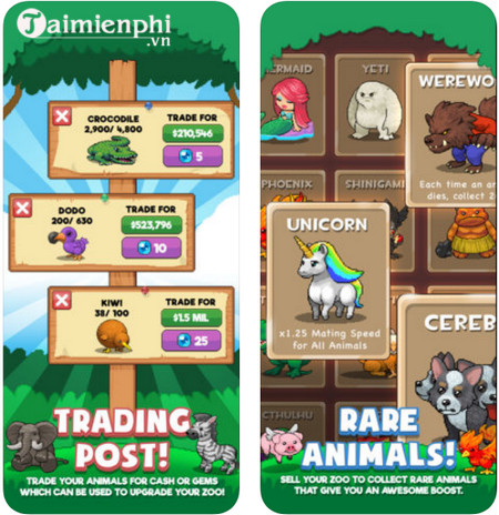 Idle Tap Zoo, game quản lý vườn thú trên Android, iPhone -taimienphi.v