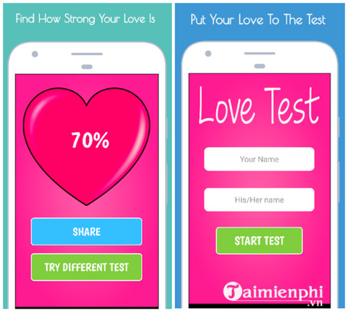 Tải Love Test, ứng dụng đo mức độ yêu cho Android, iPhone -taimienphi.