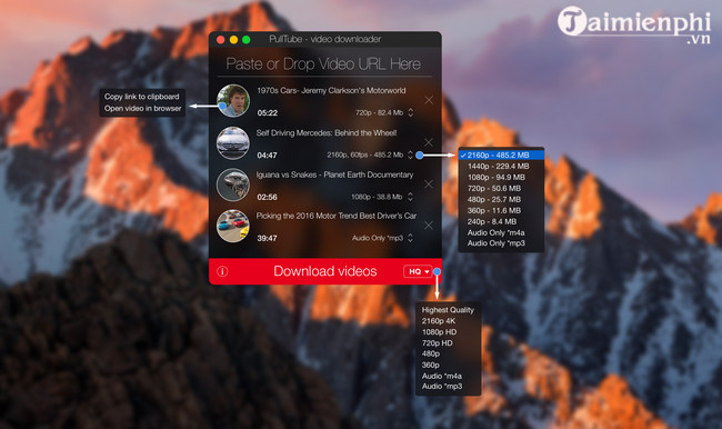 Download PullTube for Mac 1.6.15 - Tải video từ Youtube và Vimeo dễ dà