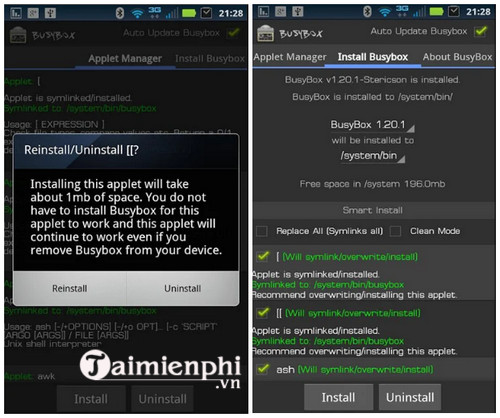 Download BusyBox Cho Android - Ứng dụng hỗ trợ cài đặt và gỡ cài đặt t