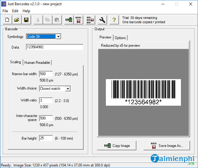 Download Just Barcodes 2.1.0 - Tạo mã vạch chất lượng cao nhanh chóng