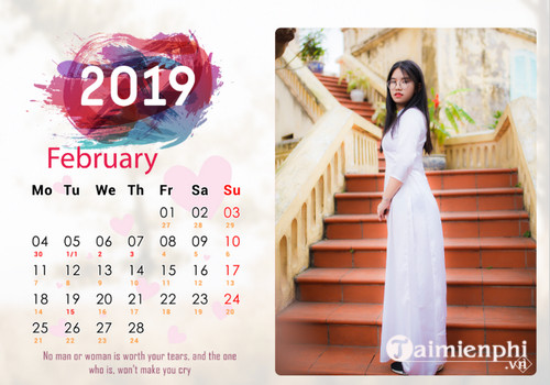 Download File PSD lịch tết 2019 Mẫu 1 - Thiết kế độc đáo cho mùa xuân