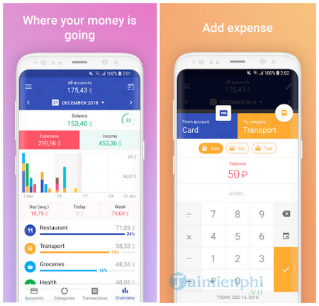 Tải 1Money, ứng dụng quản lý chi tiêu cá nhân cho Android -taimienphi.