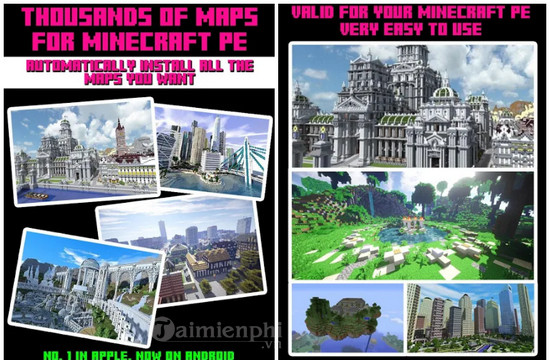 Tải Maps for Minecraft Pocket Edition, ứng dụng bản đồ cho Minecraft P