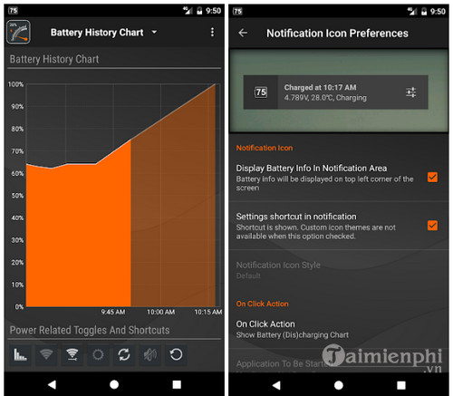Tari Gauge Battery Widget, ứng dụng quản lý pin cho Android -taimienph