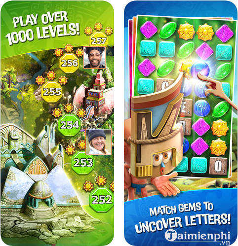 Tải Languinis, game xếp hình match-3 cho Android, iPhone, game ô chữ,